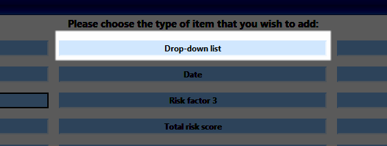 ItemType - Drop-down item