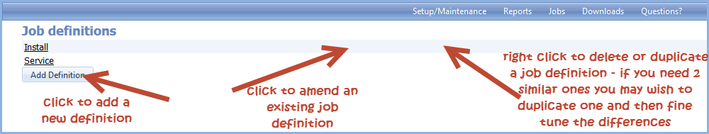 Job definition - create