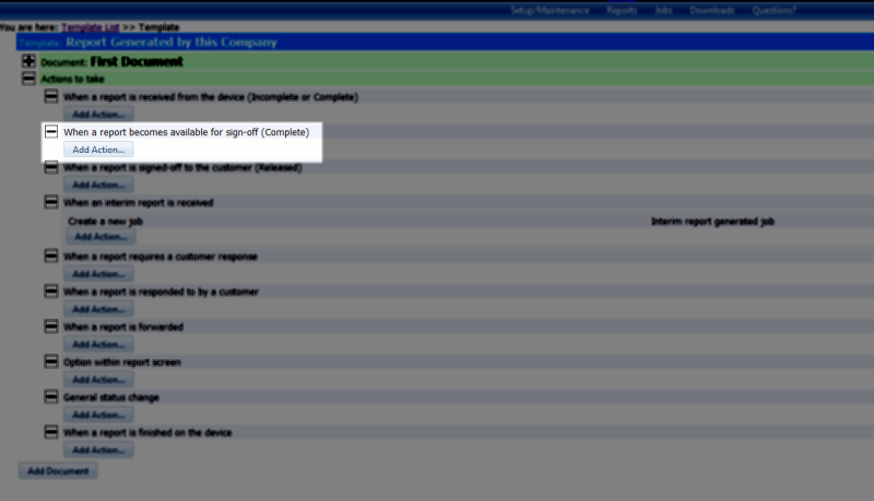 Report status