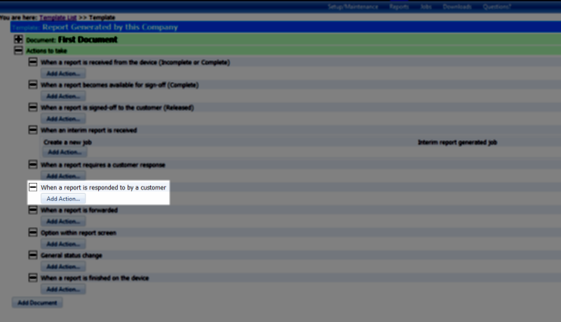 Report status